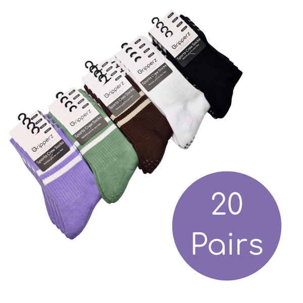 Wholesale Crew Socks Bundle - 20 pairs – GripperzSocks